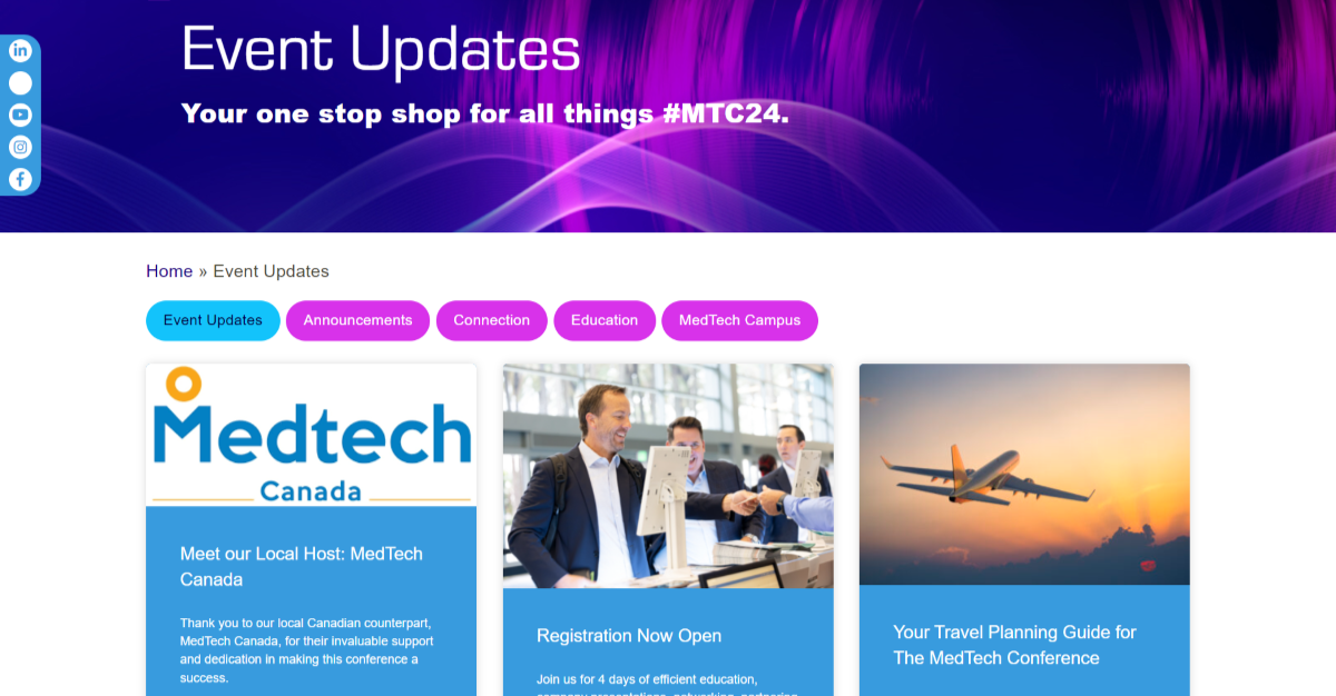 Event Updates - The MedTech Conference